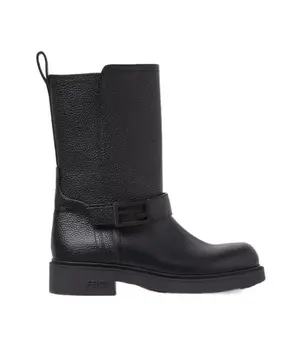 Fendi Biker Logo Strap Boots