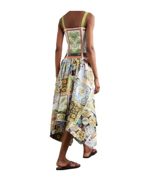 Farm Rio Square Neck Suspender Dress With Front Button Closure
