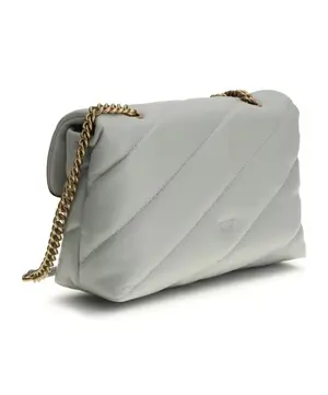 Pinko Love Classic Puff Maxi Quilted Shoulder Bag - Gray