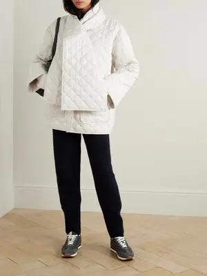 TOTEME Quilted Long Sleeve Jacket With Scarf Detail