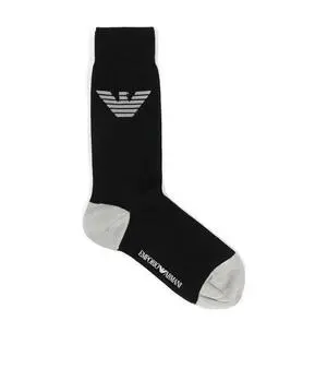 Emporio Armani Logo Crew Socks - Black