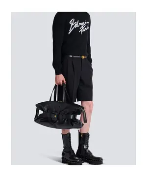 Balmain Large Calfskin Zip Bag