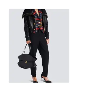Balmain Medium Shuffle Bag In Calfskin Leather