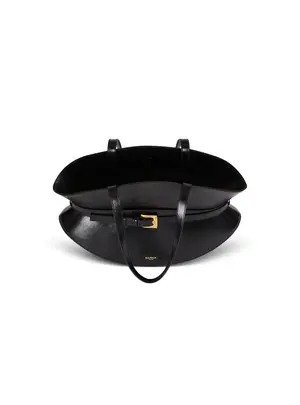 Balmain Medium Shuffle Bag In Calfskin Leather
