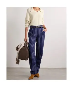 NILI LOTAN Ribbed Polo Collar Long Sleeve Sweater
