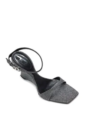 DIESEL® D-amber Wedge Sandals With Tone Oval D Plaque - Silver