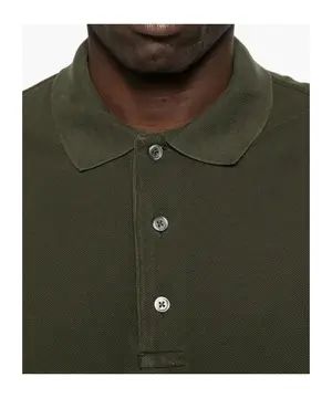 TOM FORD Button-down Short-sleeved Polo Shirt - Black