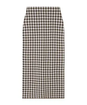 Staud Karina Plaid Jacquard Midi Skirt