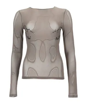 JEAN PAUL GAULTIER Sheer Long Sleeve Top