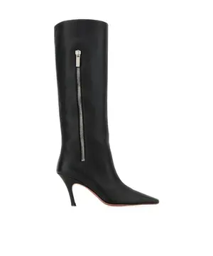 Amina Muaddi Leather Mona Boots