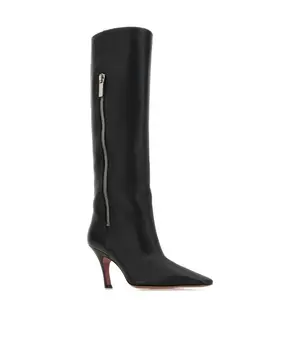 Amina Muaddi Leather Mona Boots