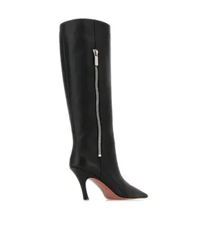 Amina Muaddi Leather Mona Boots