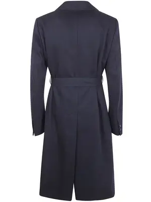 Rick Owens Belted Lapel Collar Long Sleeve Coat