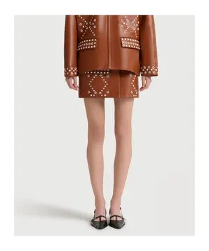Marni Embellished Leather Mini Skirt