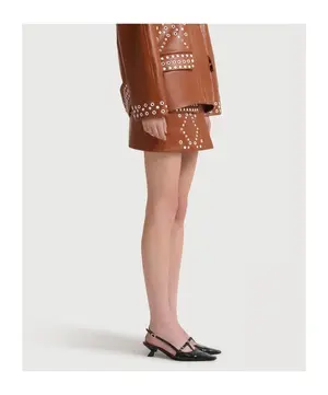 Marni Embellished Leather Mini Skirt