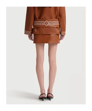 Marni Embellished Leather Mini Skirt
