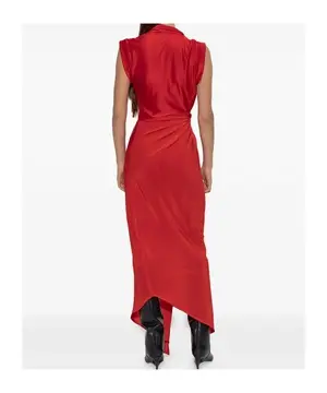 Victoria Beckham Asymmetrical Twist Dress - Cardinalred