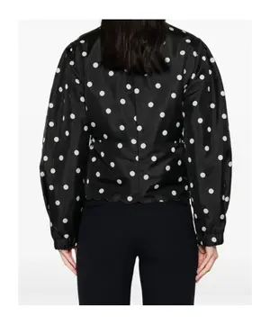 Stine Goya Polka Dot Scalloped Hem Casual Jacket