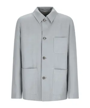LARDINI Buttoned Pocket Jacket - Gray