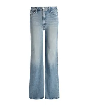 MOTHER The Hustler Roller Sneak Wide-leg Jeans - Gray