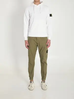 Stone Island Logo Patch Drawstring Hoodie