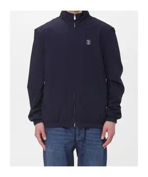 Brunello Cucinelli Crest Embroidered Reversible Zip-up Jacket - Ckm43
