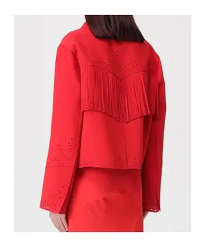 Ermanno Scervino Fringe Laser-cut Jacket - Red