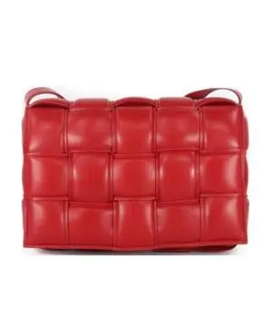 Bottega Veneta Padded Cassette Leather Shoulder Bag - Red