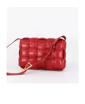 Bottega Veneta Padded Cassette Leather Shoulder Bag - Red