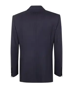 TOM FORD Striped Double-breasted Suit Jacket - Black