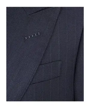 TOM FORD Striped Double-breasted Suit Jacket - Black
