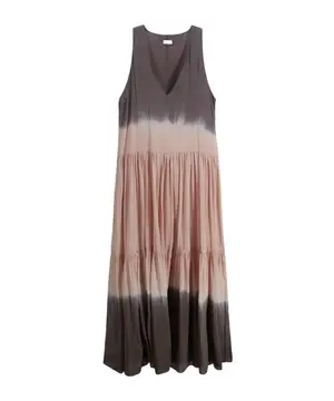 ROBERTO COLLINA Sleeveless Tie-dye Tiered Maxi Dress