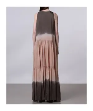 ROBERTO COLLINA Sleeveless Tie-dye Tiered Maxi Dress