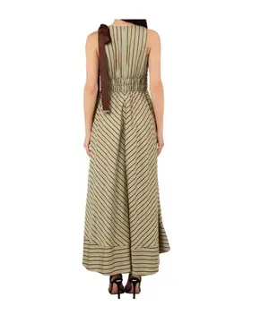 Liu Jo Sleeveless Striped Maxi Dress With Bow Detail