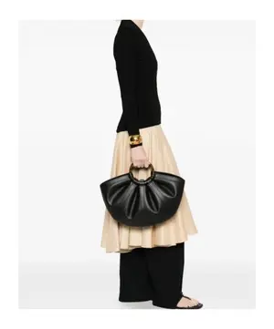 COCCINELLE Pleated Ring-handle Tote Bag - Black