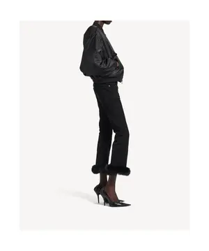 Balenciaga Zip-up Bomber Jacket With Embroidered Logo - Black