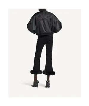 Balenciaga Zip-up Bomber Jacket With Embroidered Logo - Black