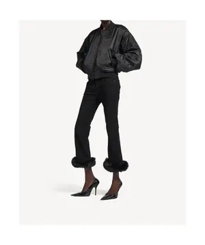 Balenciaga Zip-up Bomber Jacket With Embroidered Logo - Black