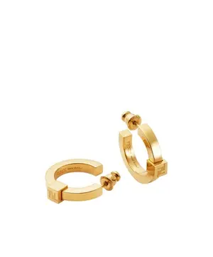 Fendi Ff Logo Hoop Earrings - Gold