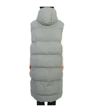 Studio Nicholson Hooded Sleeveless Padded Long Jacket - Grey