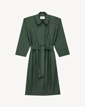 Saint Laurent Tie-belt Trench Coat - Vert Fonce