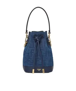 Fendi Mon Tresor Ff Jacquard Bucket Bag - Blue