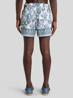 Etro Paisley Printed Roma Swim Trunks - Light Blue