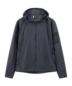 Hugo Boss Hooded Casual Jacket With Zip Fastening - Midnight Blue