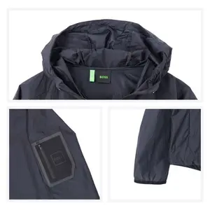 Hugo Boss Hooded Casual Jacket With Zip Fastening - Midnight Blue