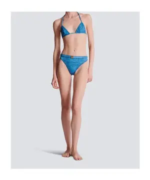 Balmain Two-piece Triangle Bikini With Embellished Tie Waist