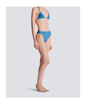 Balmain Two-piece Triangle Bikini With Embellished Tie Waist