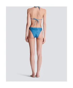 Balmain Two-piece Triangle Bikini With Embellished Tie Waist