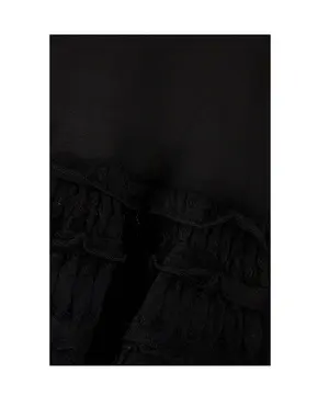 Alaïa High Neck Short Sleeve Lace Trim Top