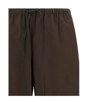 YVES SALOMON Leather Trim Wide-leg Pants